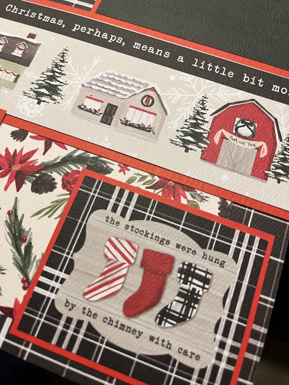 Premade Christmas Scrapbook Album Layout Page, Christmas Photo Album ...