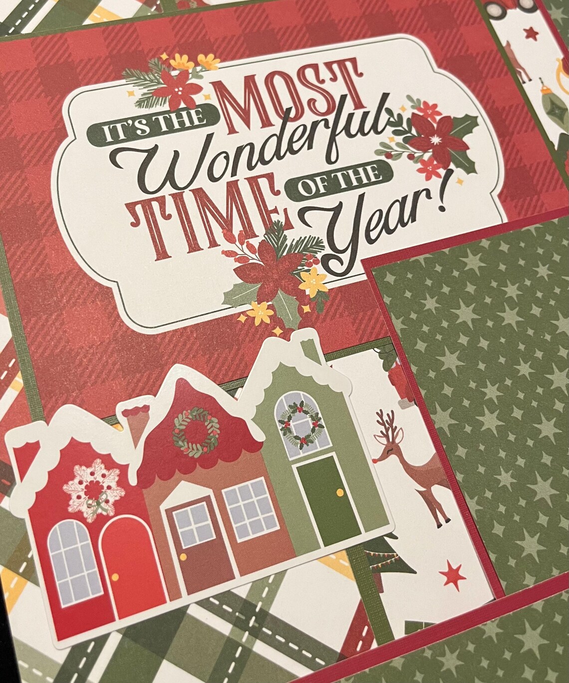 Premade Christmas Scrapbook Album Layout Page, Christmas Photo Album ...