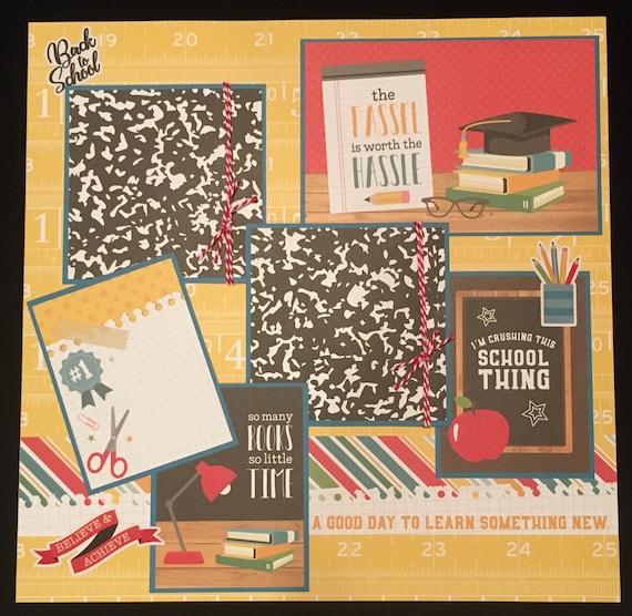 School Scrapbook Layout Page Premade Layout High School | Etsy