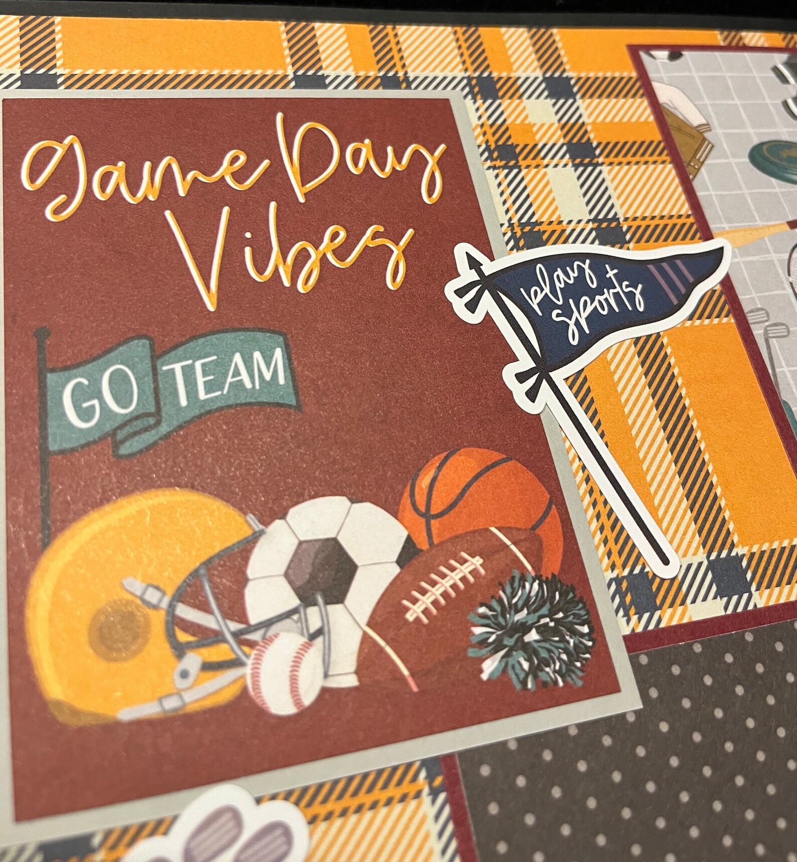 Game Day Scrapbook Album Layout, Sports Theme, Premade Page - Etsy