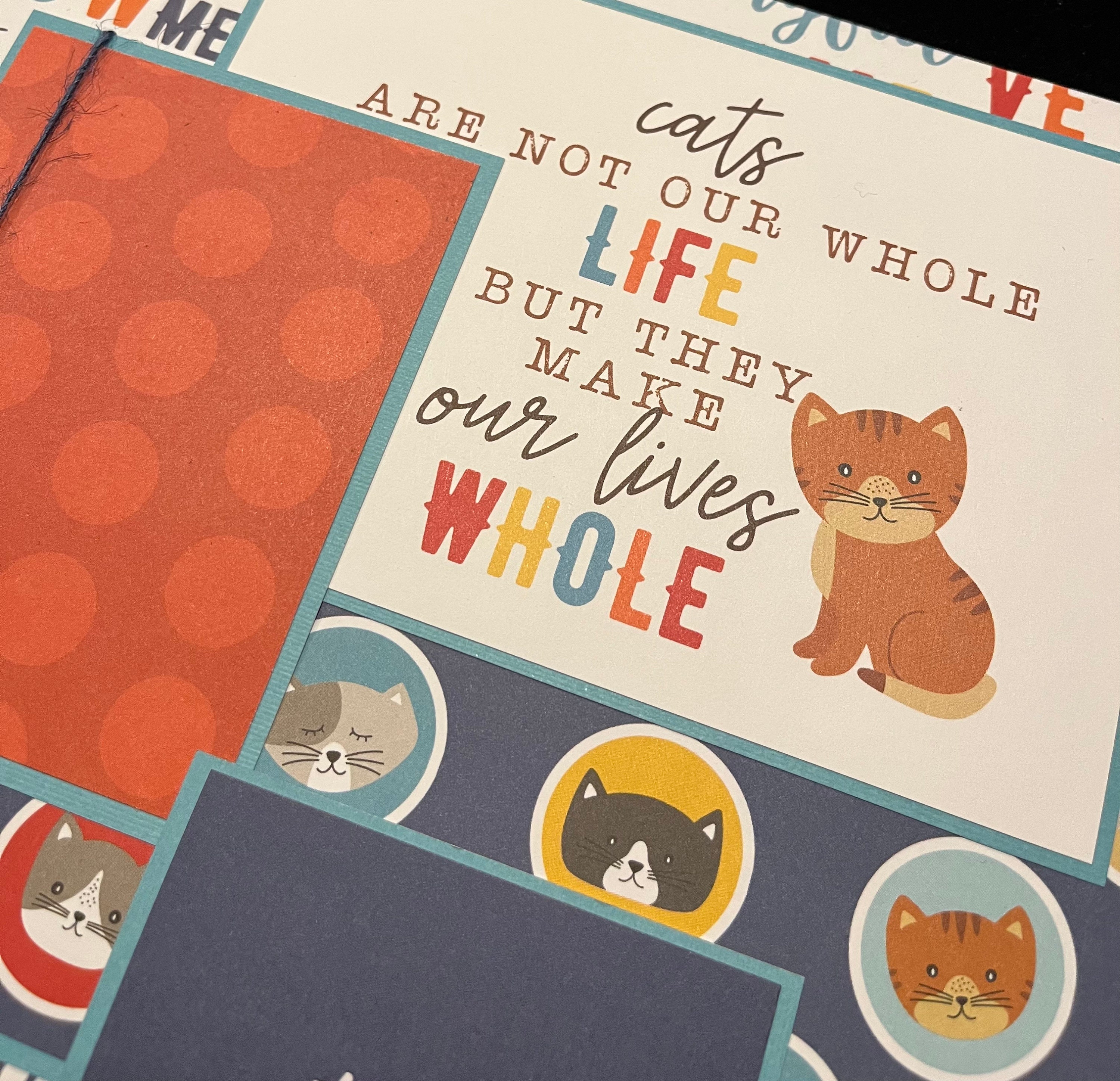 Cat Scrapbook Album Page, Premade Scrapbook Layout, Cats, Kittens, - Etsy