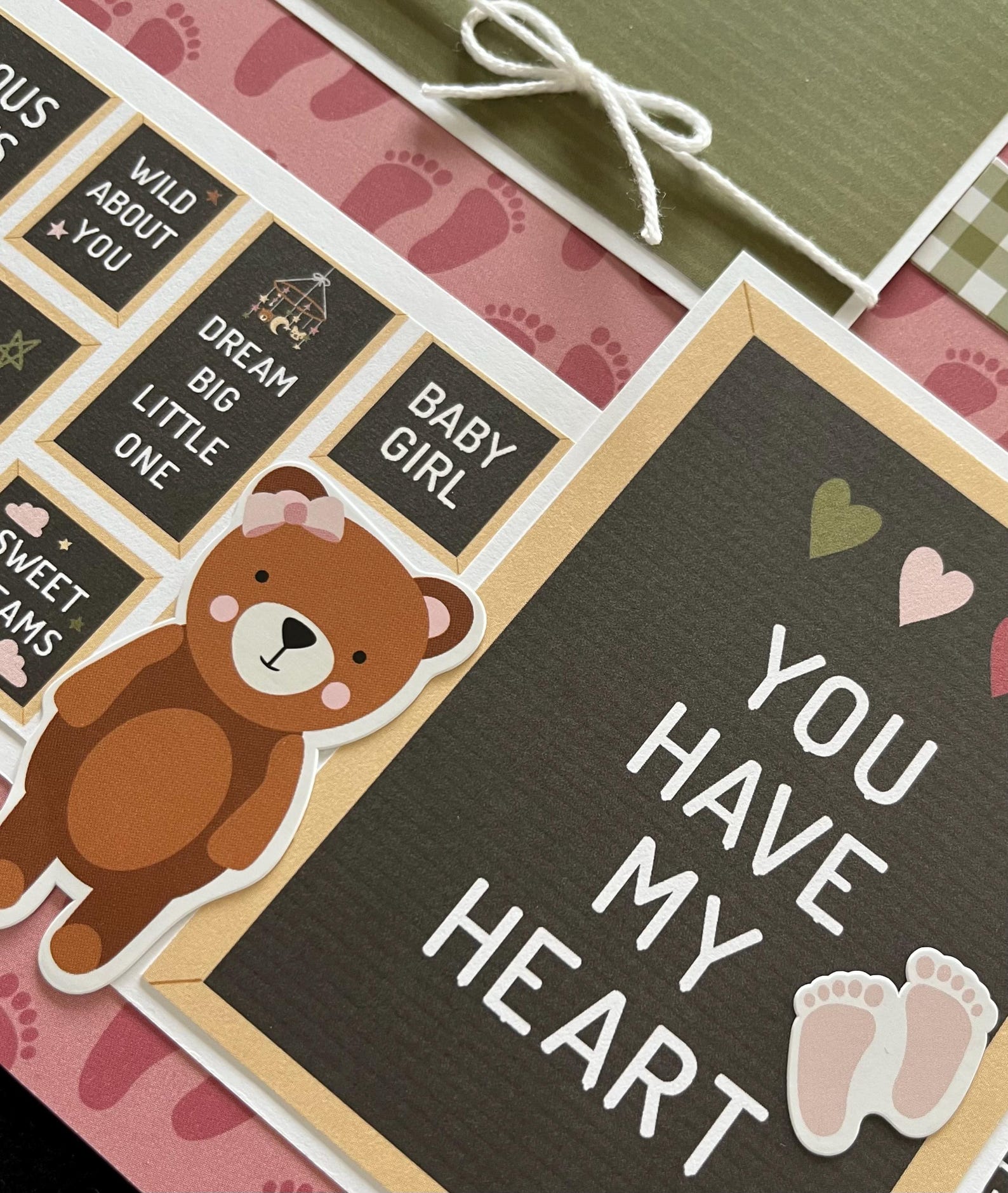 Baby Girl Premade Scrapbook Album Page, Memory Album Page, Photo Album ...