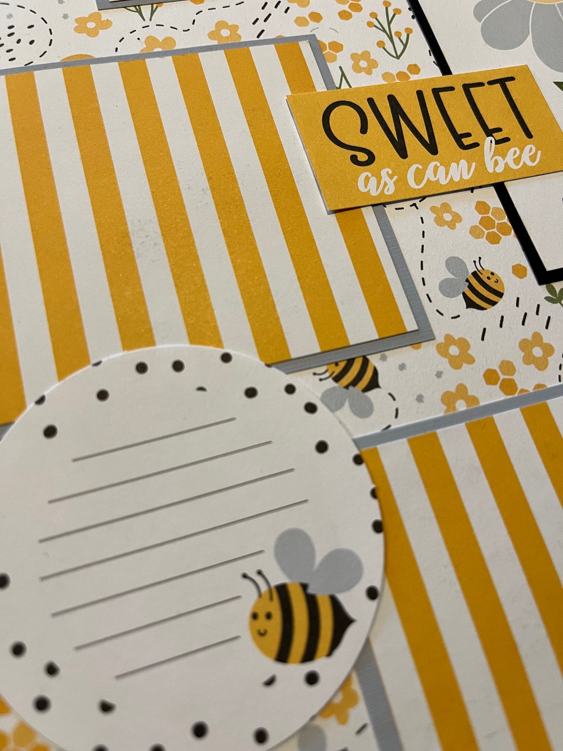 Scrapbook Album Layout, Bee Page, Let It Bee, Premade Album Layout ...
