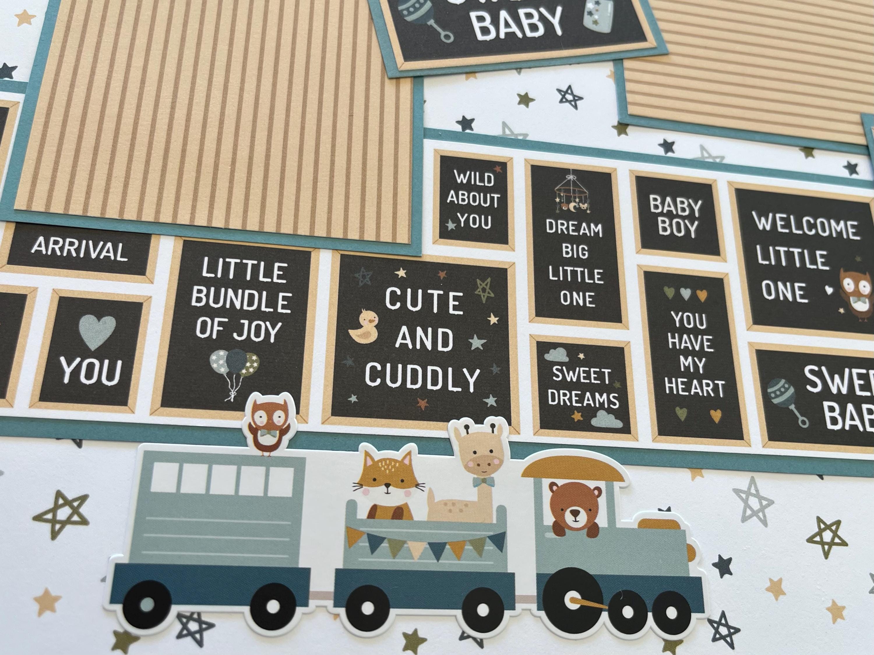 Baby Boy Premade Scrapbook Album Page, Memory Album Page, Photo Album ...