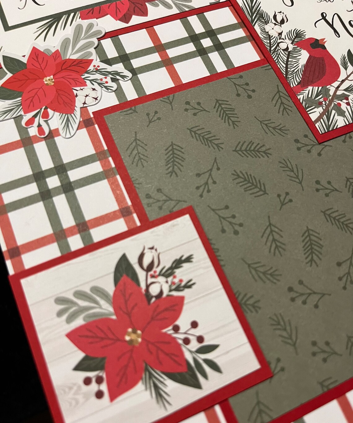 Premade Christmas Scrapbook Album Layout Page, Christmas Photo Album ...