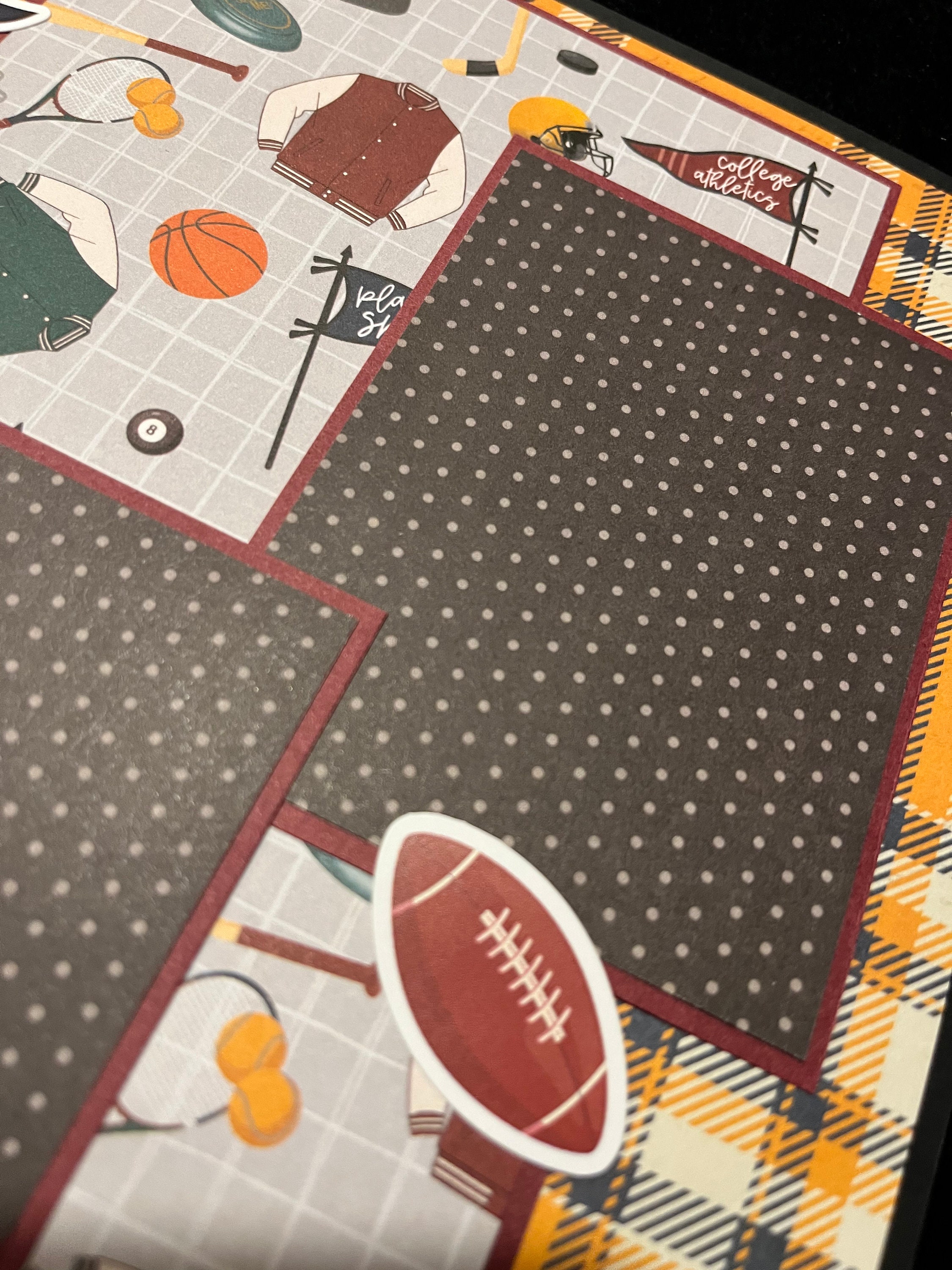 Game Day Scrapbook Album Layout, Sports Theme, Premade Page - Etsy