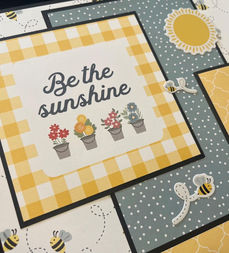 Sunshine Album Layout, Scrapbook Layout Page, Premade Scrapbook Album ...