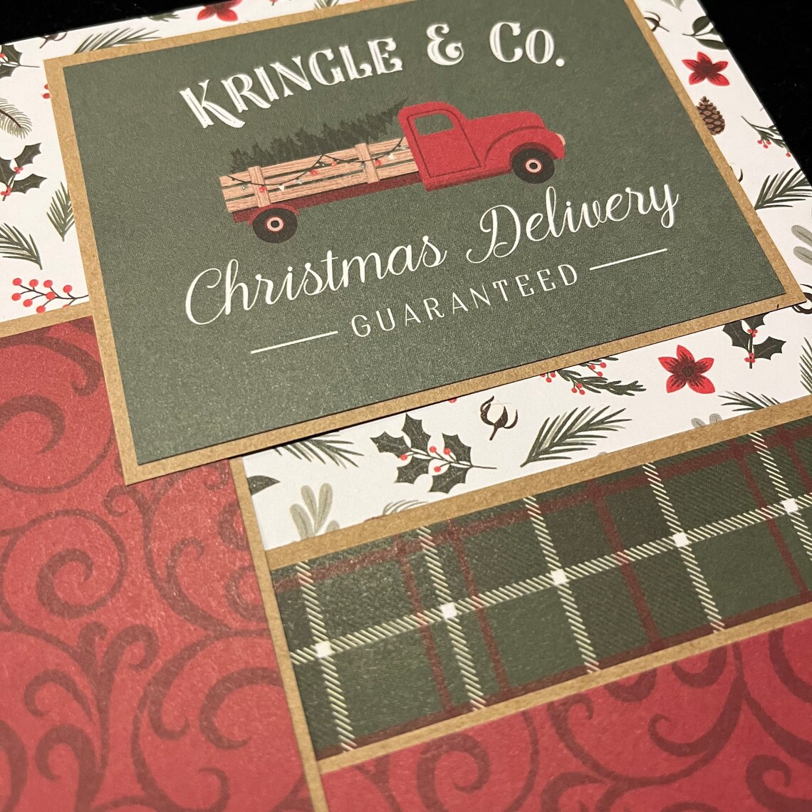 Premade Christmas Scrapbook Album Layout Page, Little Red Truck ...