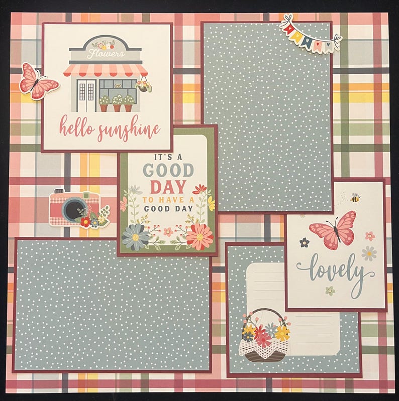 Good Day Album Layout, Scrapbook Layout Page, Premade Scrapbook Album ...
