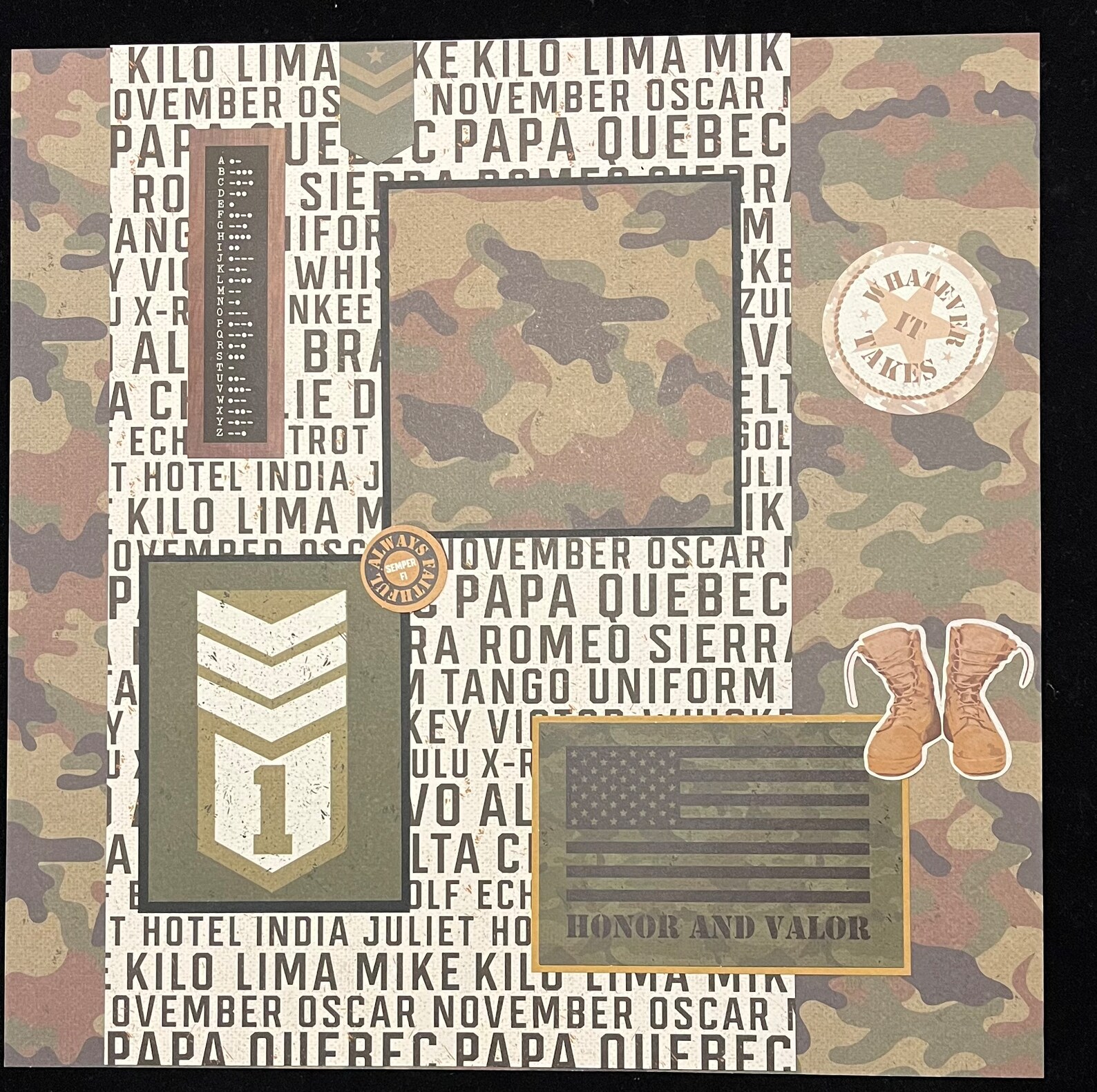 Military Scrapbook Album Layout Marines Layout Premade - Etsy