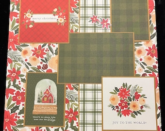 Premade Christmas Scrapbook Album Layout Page, Christmas Photo Album ...