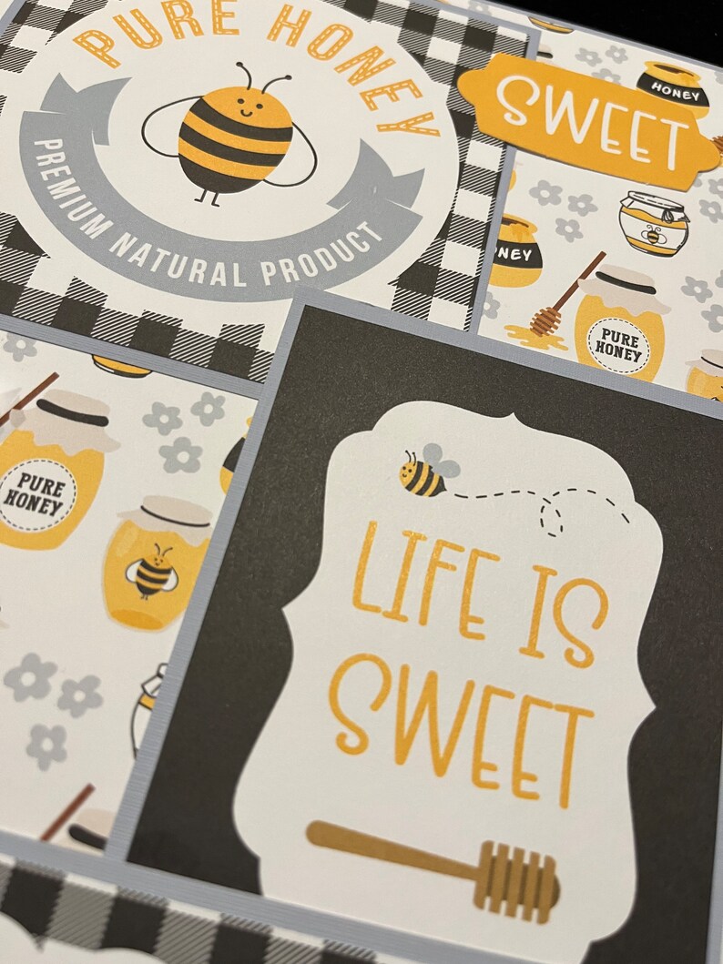 Scrapbook Album Layout, Bee Page, Let It Bee, Premade Album Layout ...