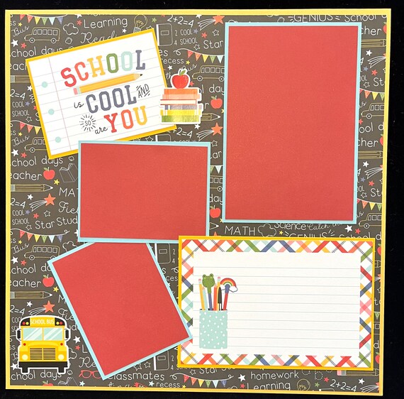 School Scrapbook Layout Page First Day of School Elementary - Etsy