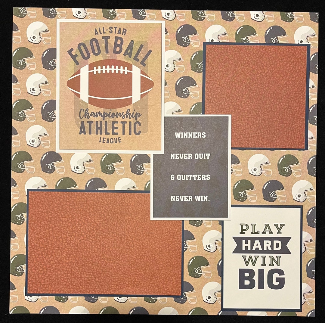 Premade Football Scrapbook Layout Page, High School Album - Etsy