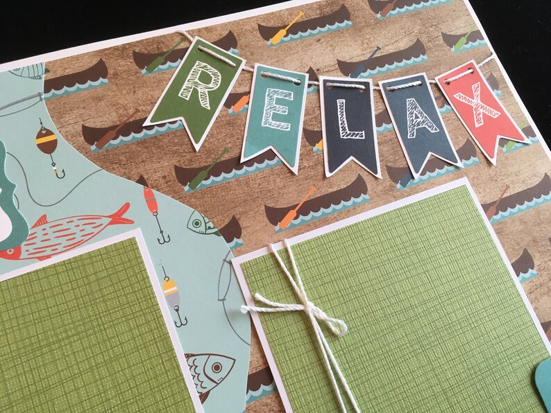 Fishing Scrapbook Layout Two-page Scrapbook Album Layout - Etsy
