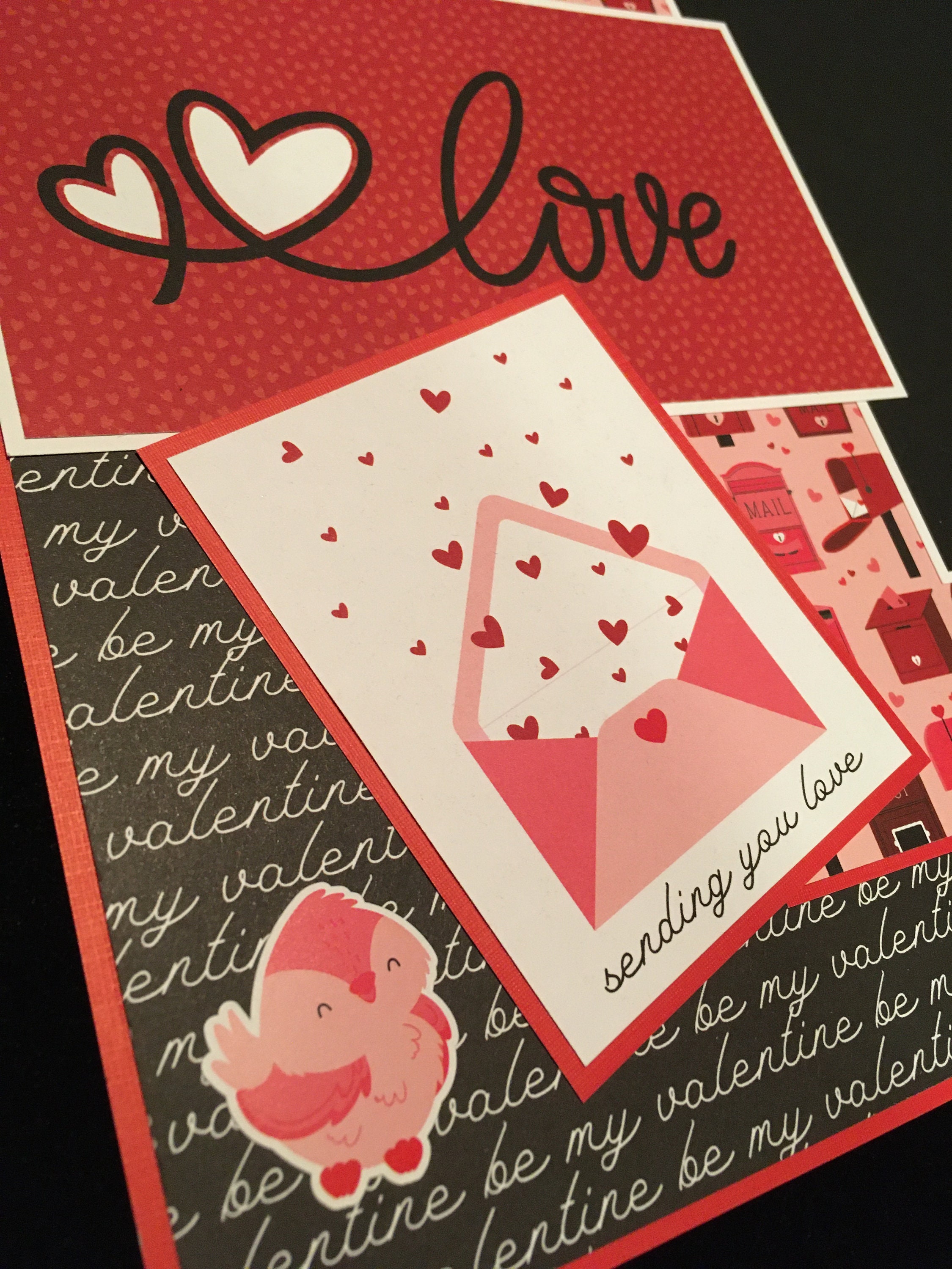Love Album Layout, Valentine Scrapbook Layout Page, Premade Scrapbook ...