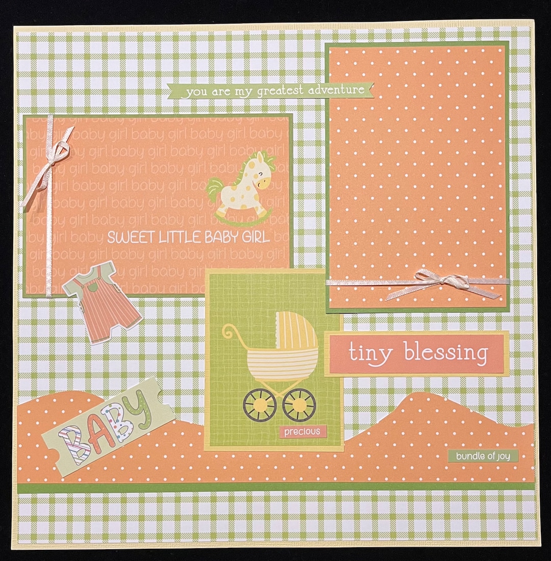 Baby Scrapbook Layout, New Baby Page, Baby Album Page, Premade Baby ...