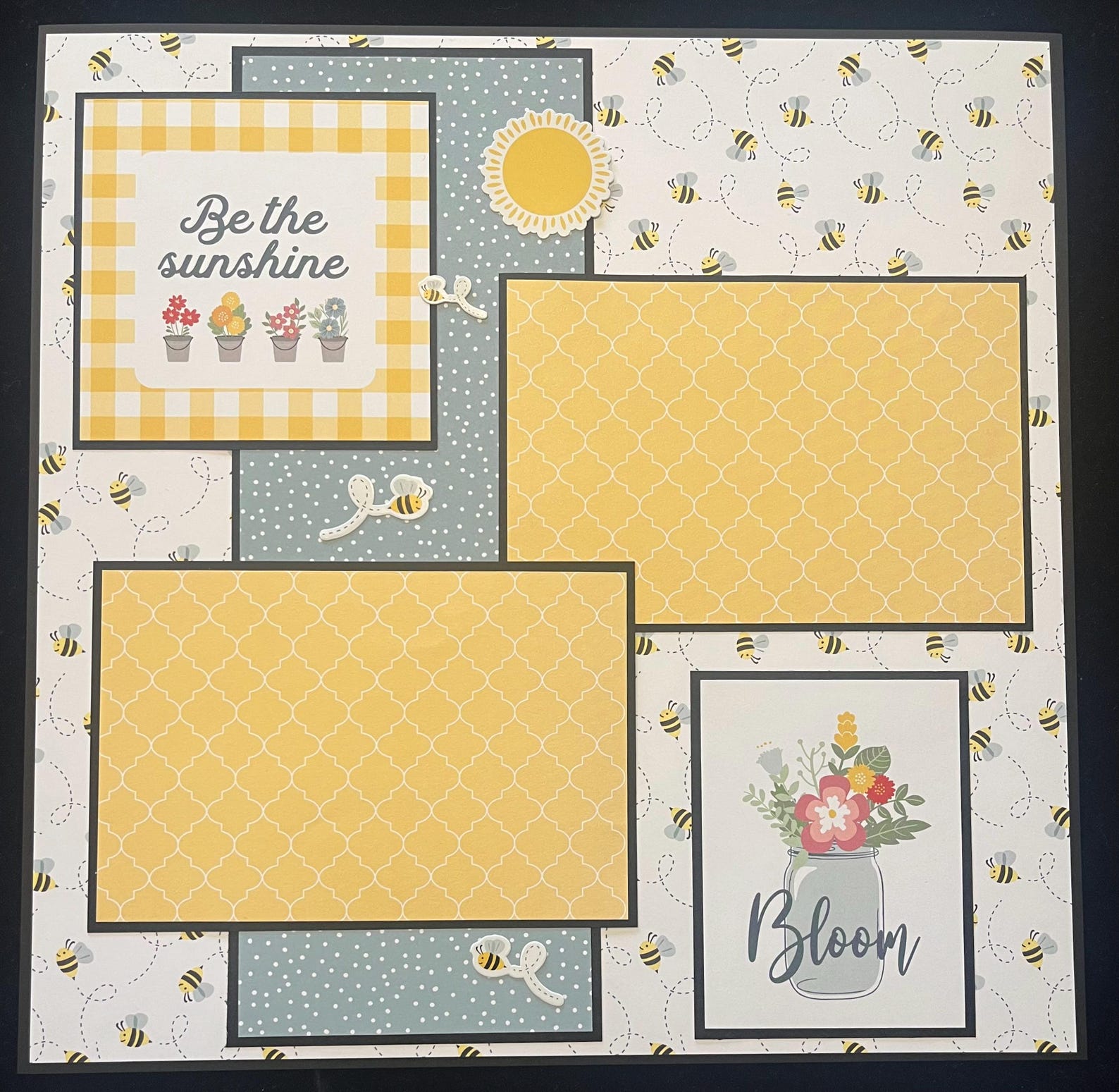 Sunshine Album Layout, Scrapbook Layout Page, Premade Scrapbook Album ...