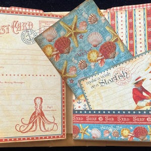 Seaside Vintage Inspired Mini Scrapbook Album, Graphic 45, Travel Photo ...