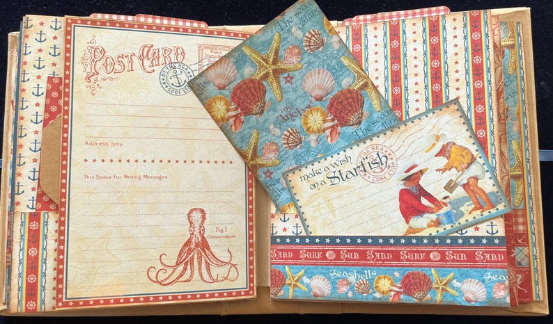 Seaside Vintage Inspired Mini Scrapbook Album, Graphic 45, Travel Photo ...