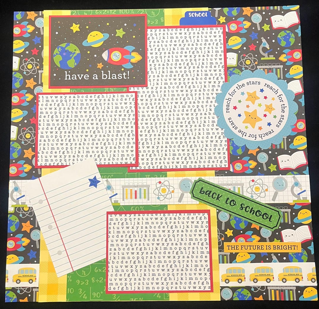 Space & Science Scrapbook Layout: Back to School Album Page - Etsy