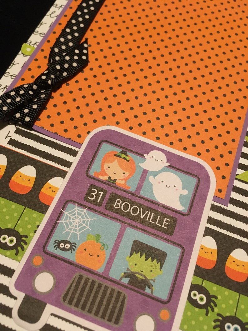 Halloween Scrapbook Album Page, Premade Halloween Layout Trick or Treat ...