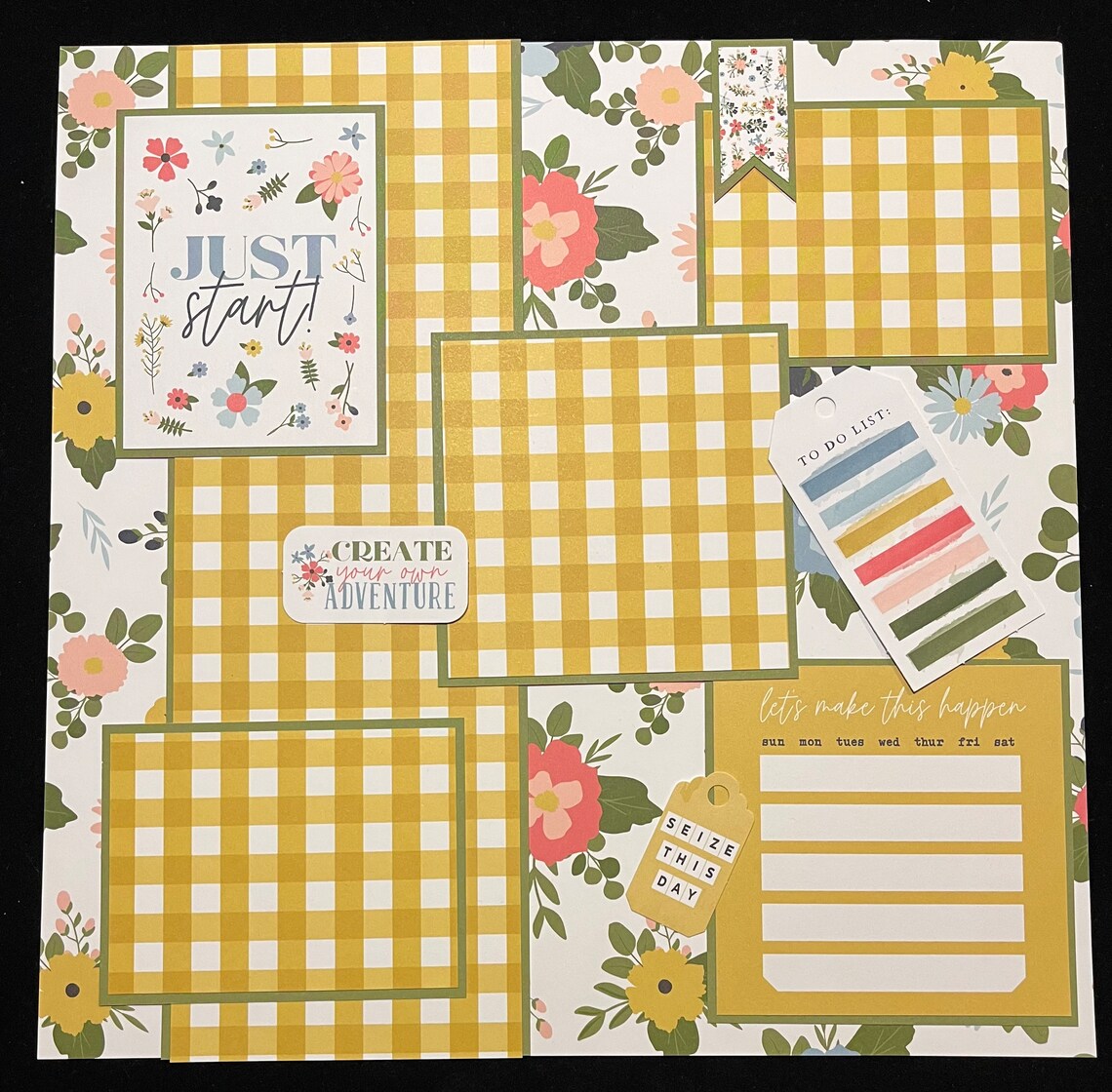 Premade Scrapbook Album Page, Inspirational, Create, Adventure ...