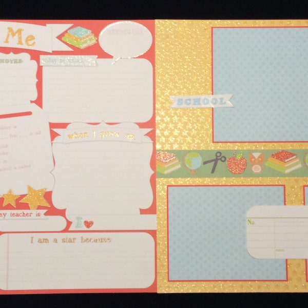 School Scrapbook Layout - Etsy