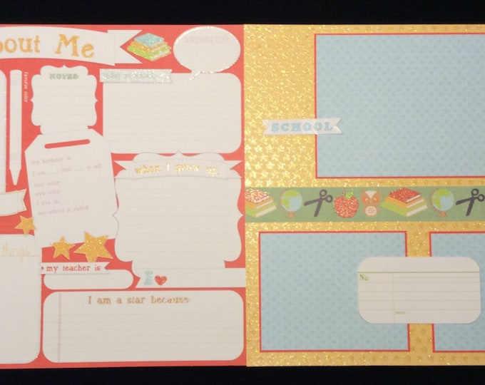 School Scrapbook Layout Page, First Day of School, Elementary School ...