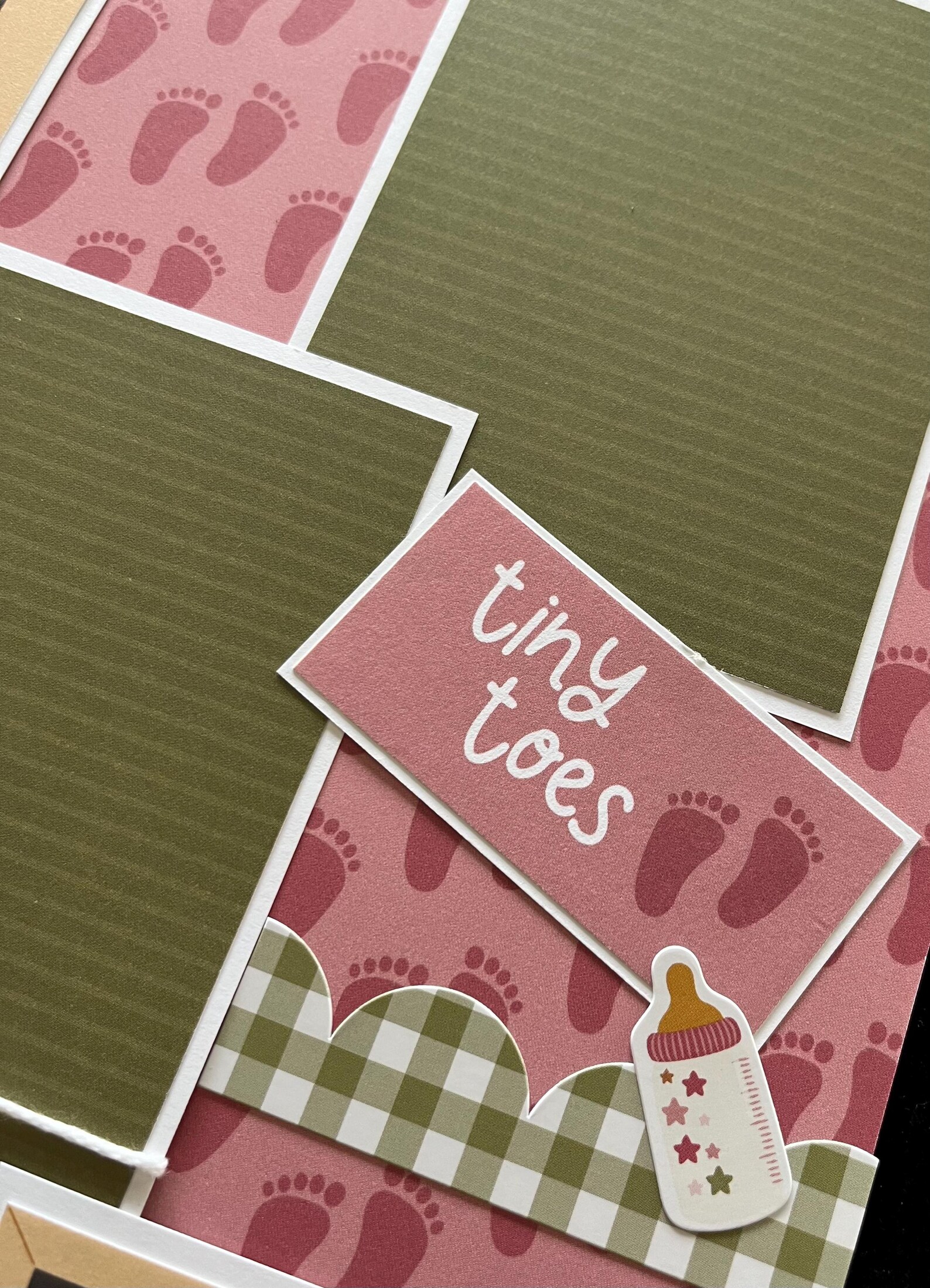 Baby Girl Premade Scrapbook Album Page, Memory Album Page, Photo Album ...