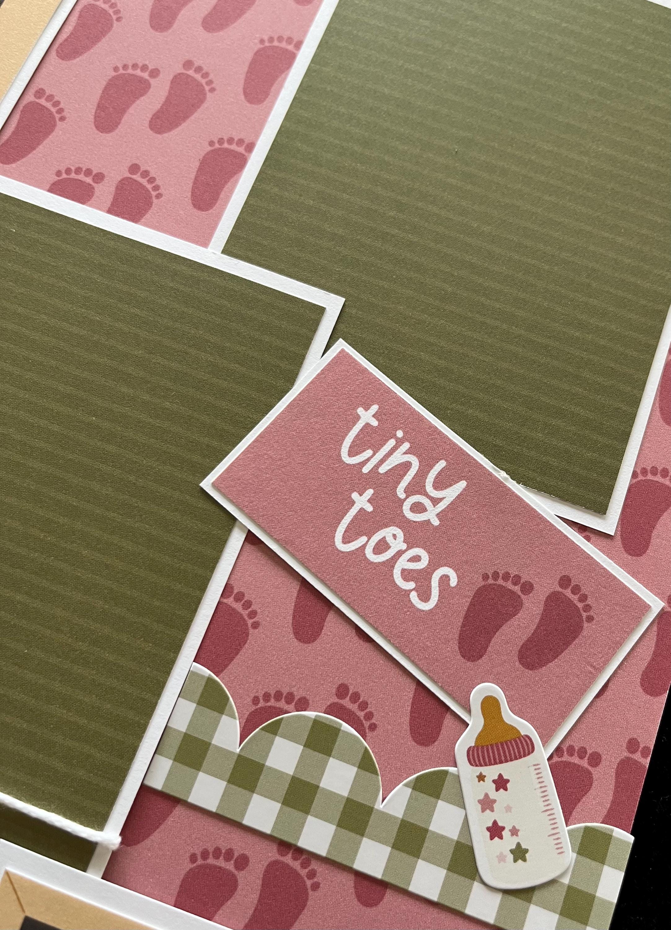 Baby Girl Premade Scrapbook Album Page, Memory Album Page, Photo Album ...