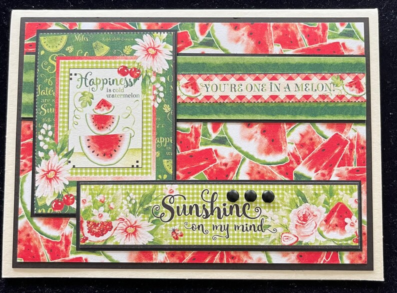 Watermelon Notecard Set of 6 Blank Cards, Premade Notecards, Watermelon ...