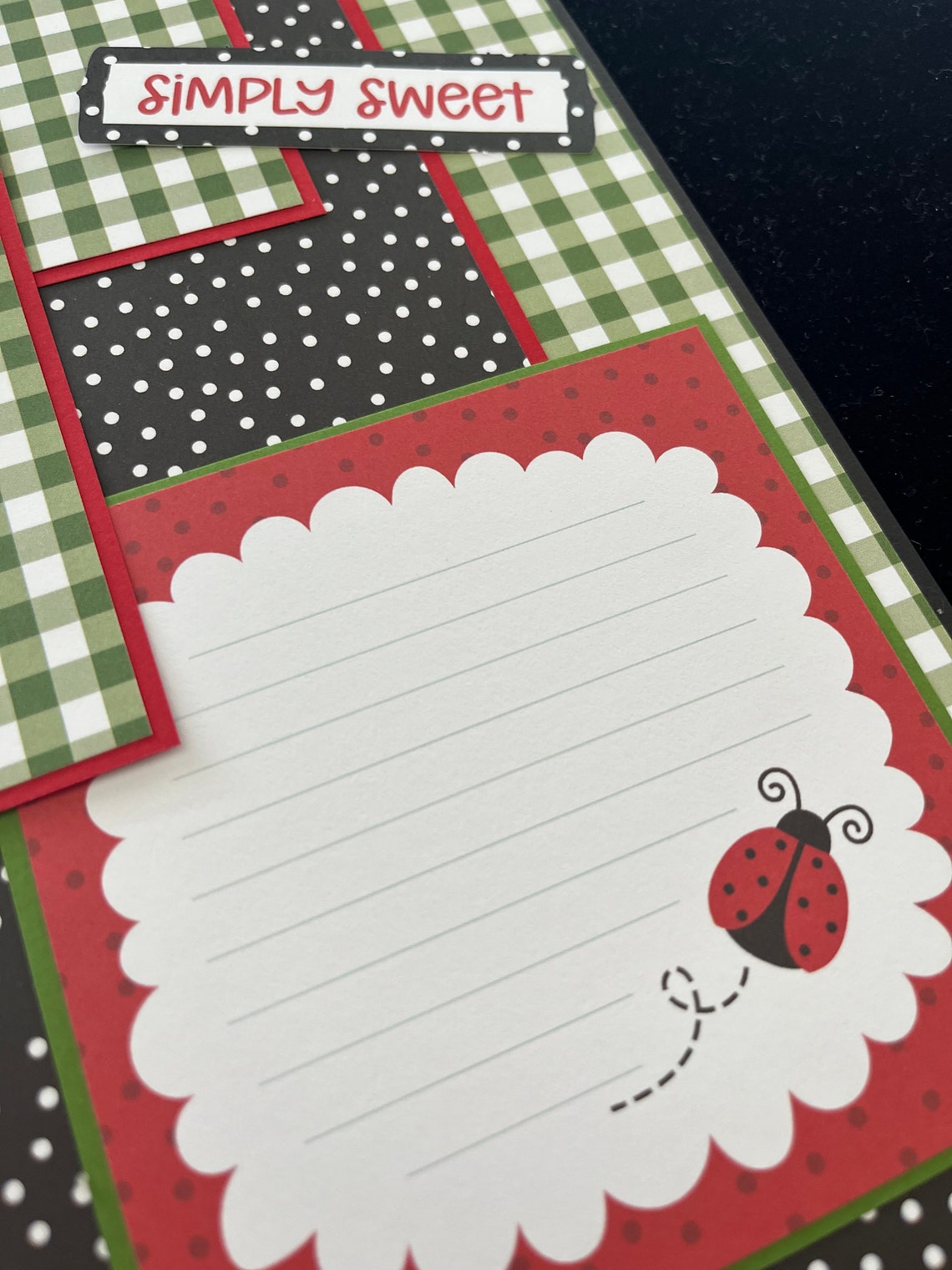 Ladybug Premade 12x12 Scrapbook Album Layout Page, Love Bug Scrapbook ...