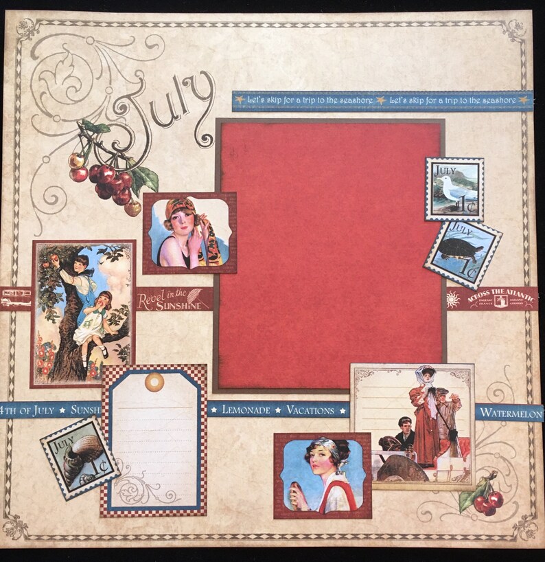 July Scrapbook Layout Page, Graphic 45, A Place in Time, 4th of July ...