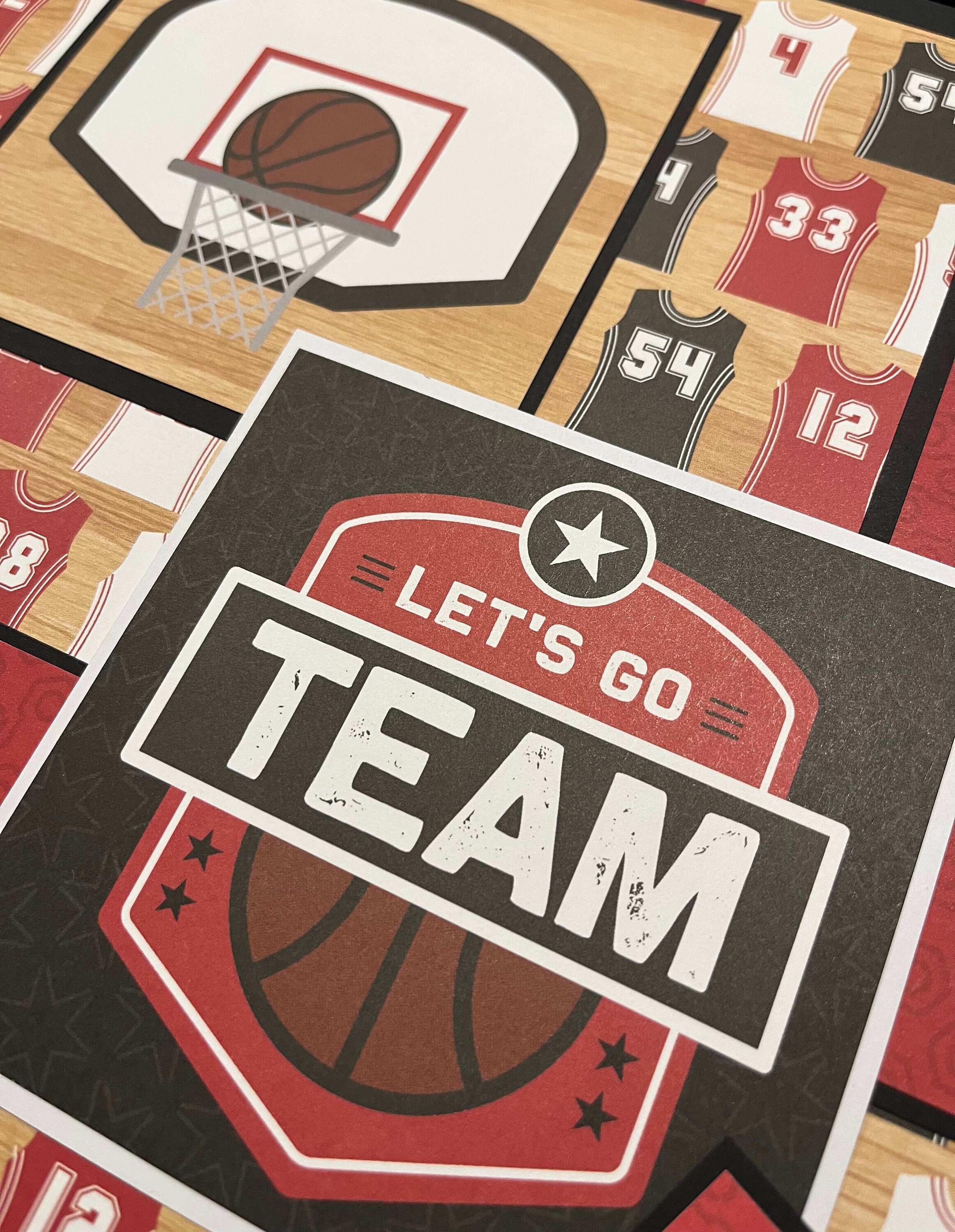 Basketball Scrapbook Album Layout, Premade Team Page - Etsy