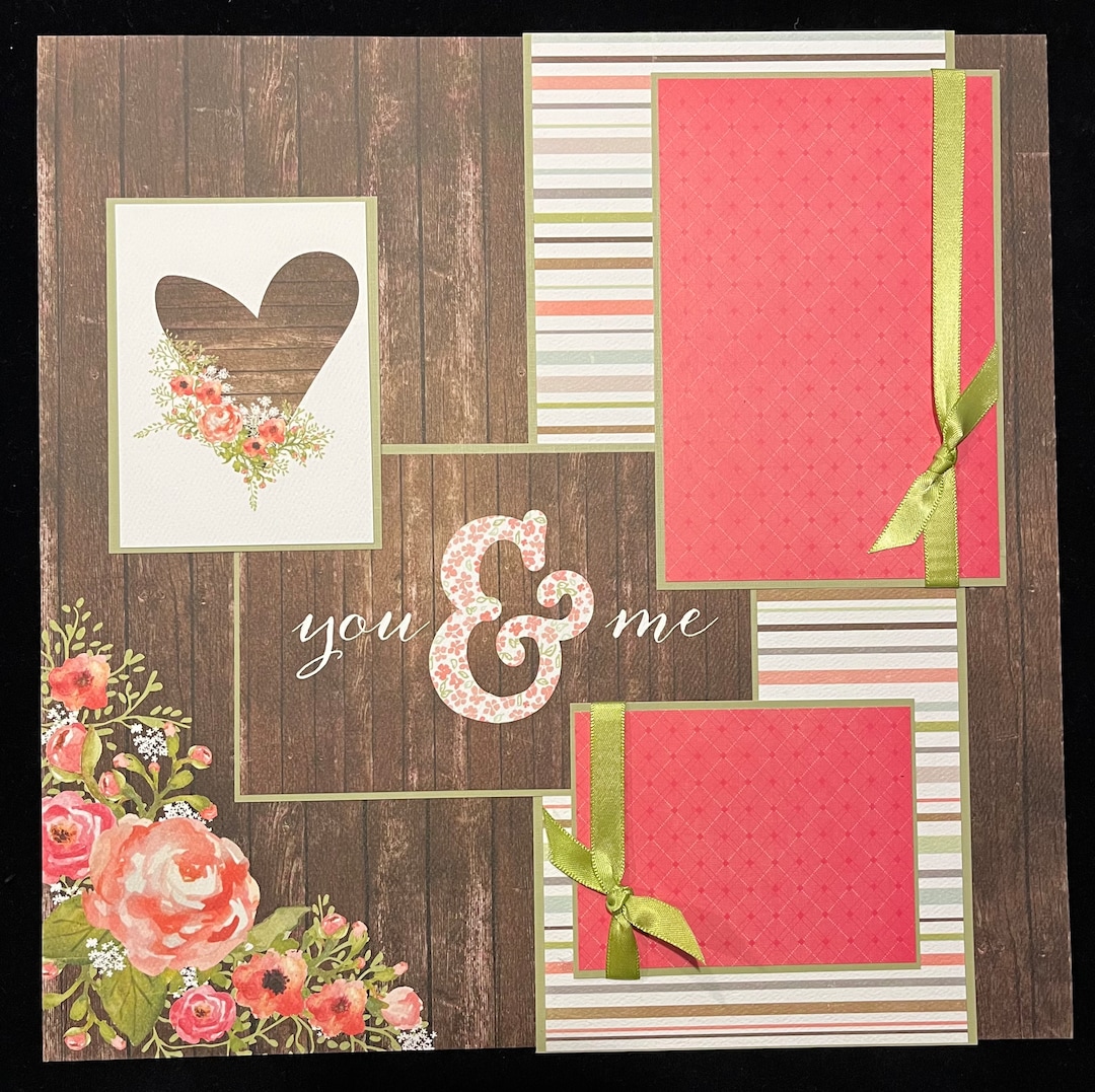 Wedding Scrapbook Layout, Engagement Page, Love Layout Page, Wedding ...