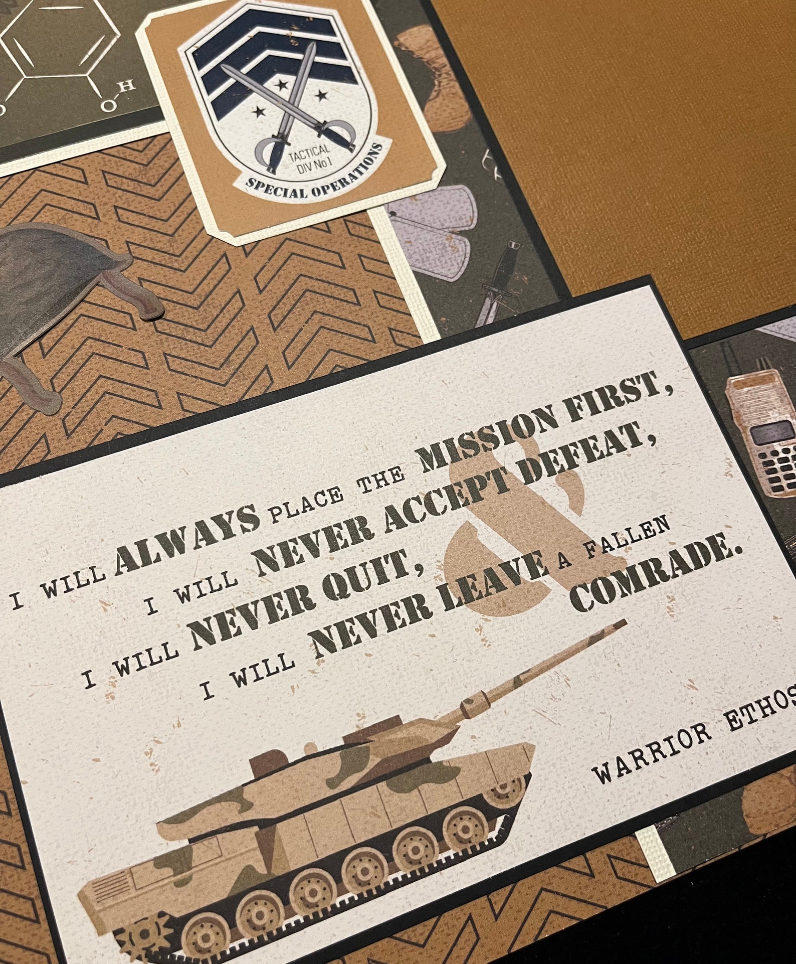 Military Scrapbook Album Page, Soldier Layout, Army, Hero Page - Etsy