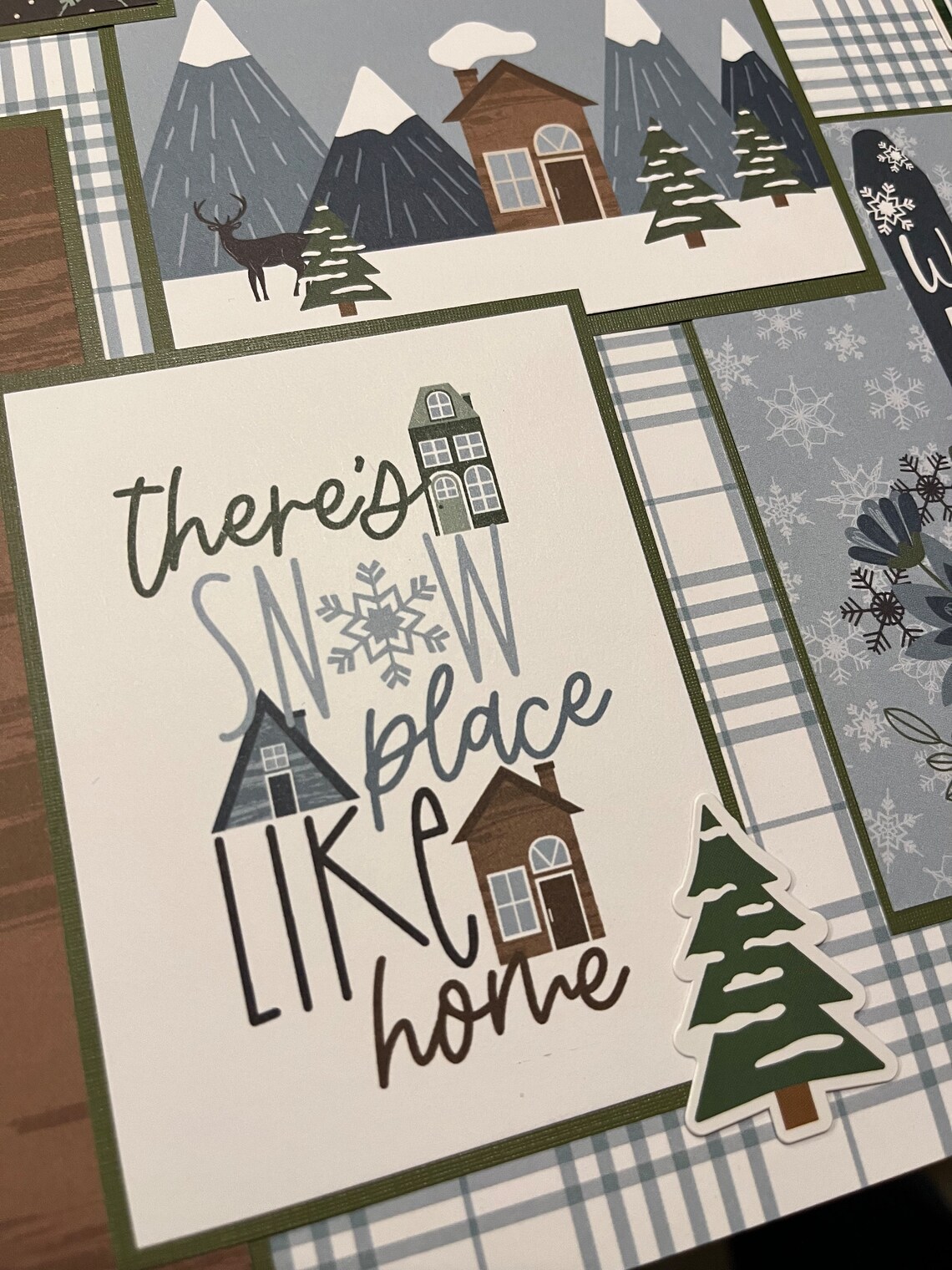 Premade Winter Scrapbook Album Page, Snow, Sledding, Snowman, Winter ...