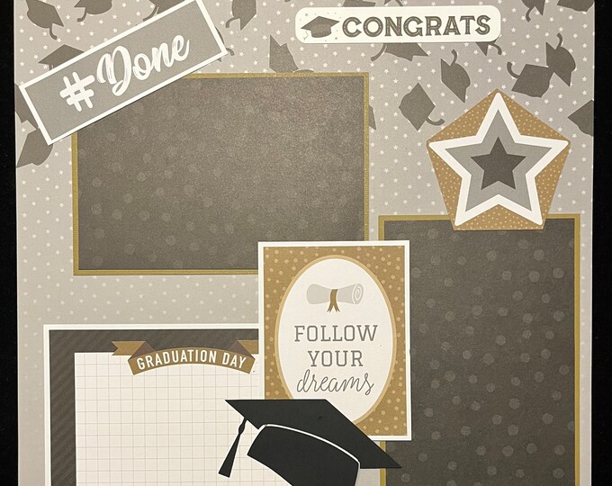 Graduation Scrapbook Layout Page, Grad Page, Premade Scrapbook Album ...