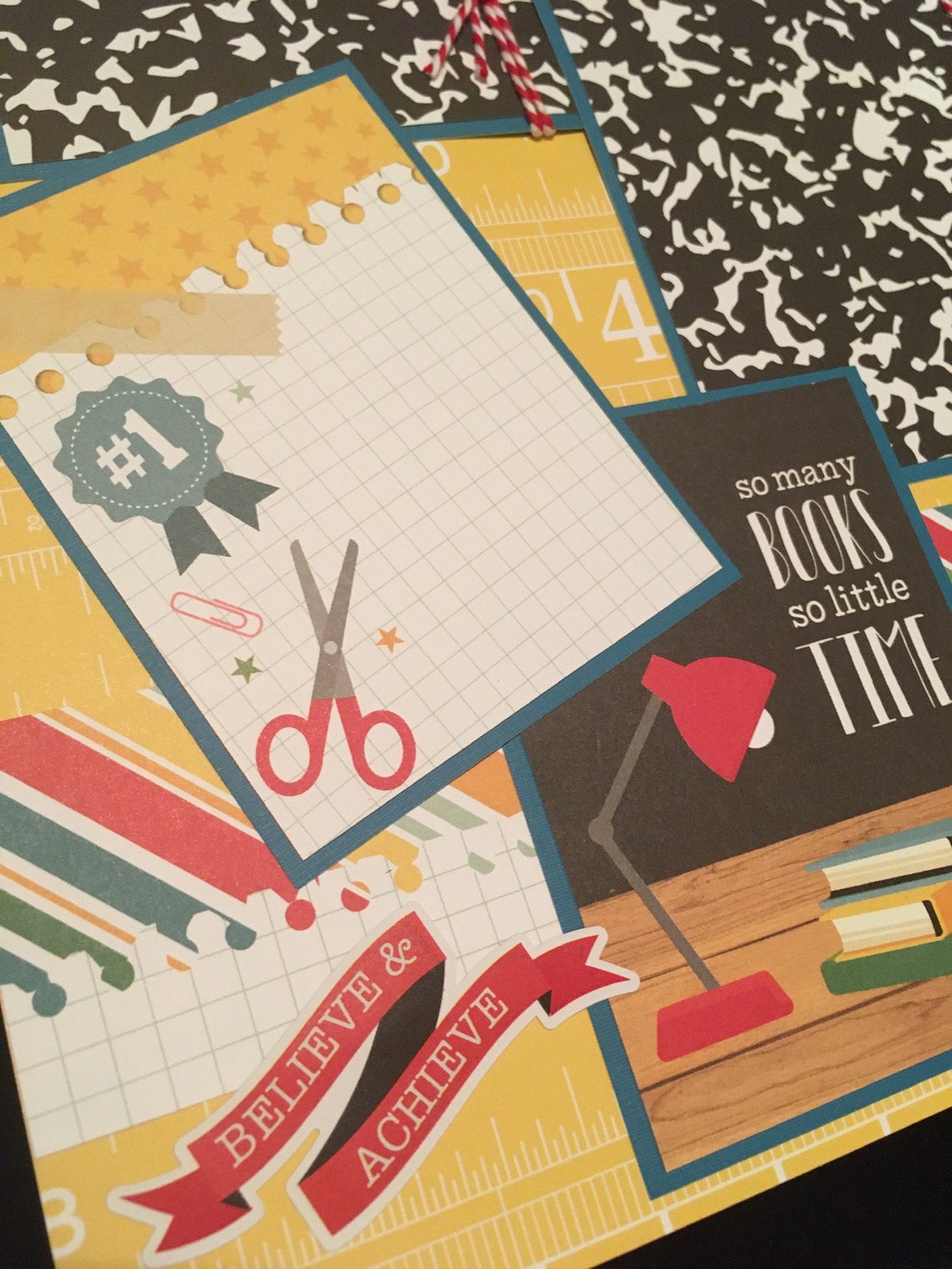School Scrapbook Layout Page, Premade Layout, High School Scrapbook ...