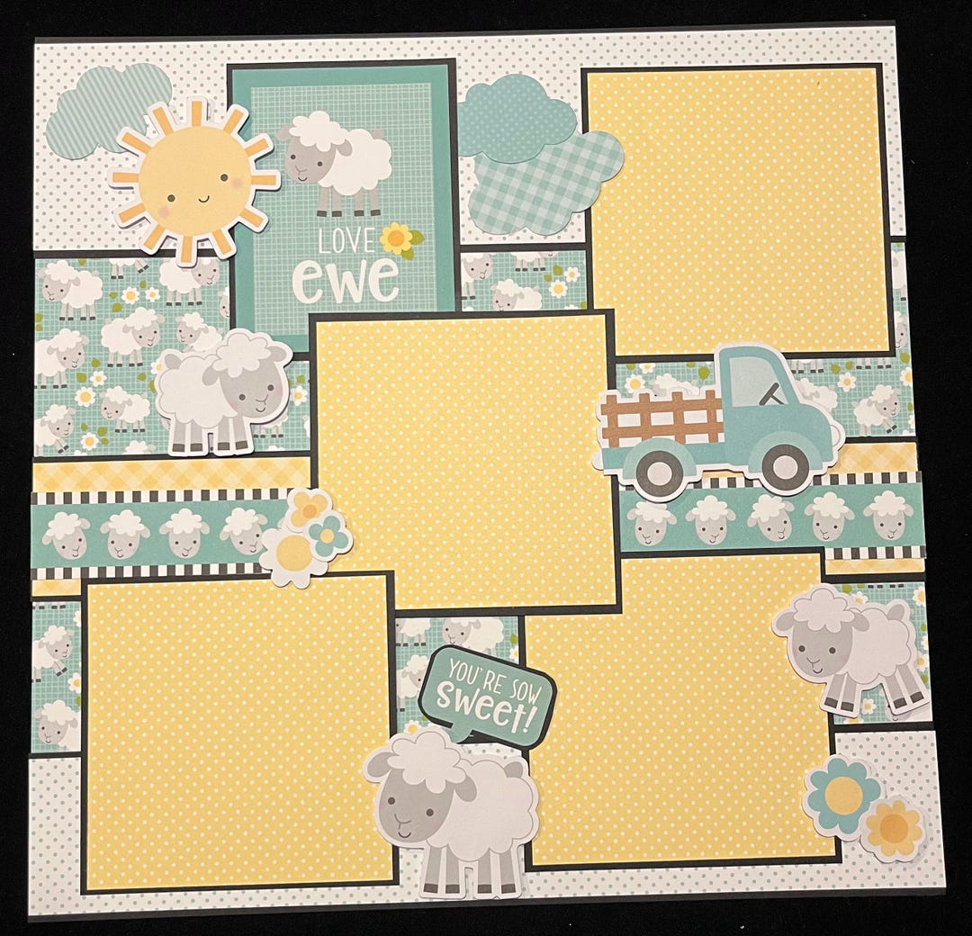 Farm Trip Scrapbook Layout, Sheep, Tractor, Children's Page - Etsy