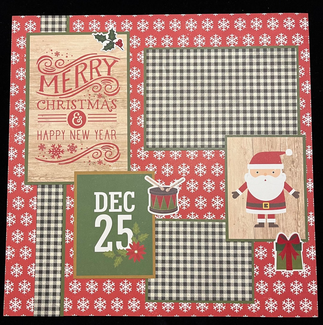 Santa Christmas Scrapbook Album Page, Premade December 25th - Etsy