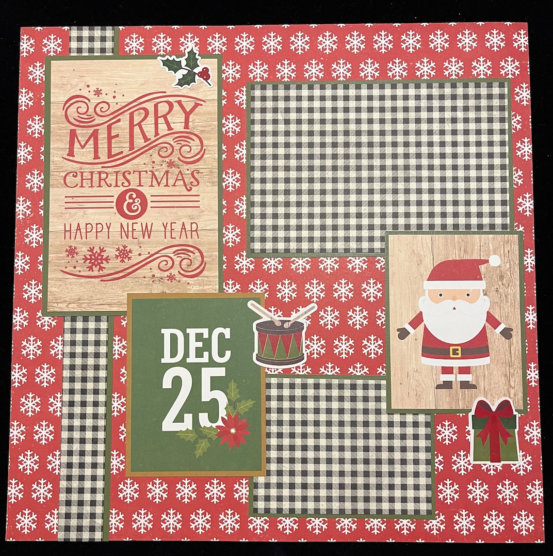 Christmas Scrapbook Album Page, Santa, Premade Scrapbook Page ...