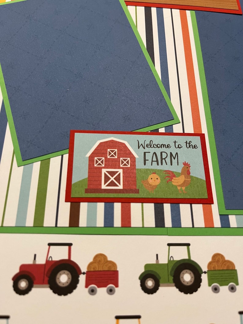 Premade Scrapbook Album Page, Farm Layout Page, Garden, Farm Life, Barn ...