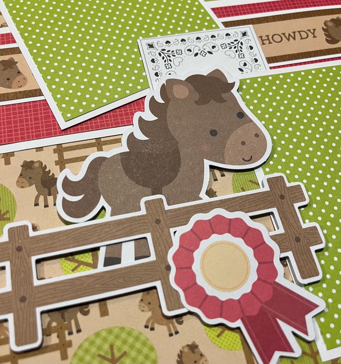 Down on the Farm Scrapbook Album Layout Page, Horse Farm, Children’s ...
