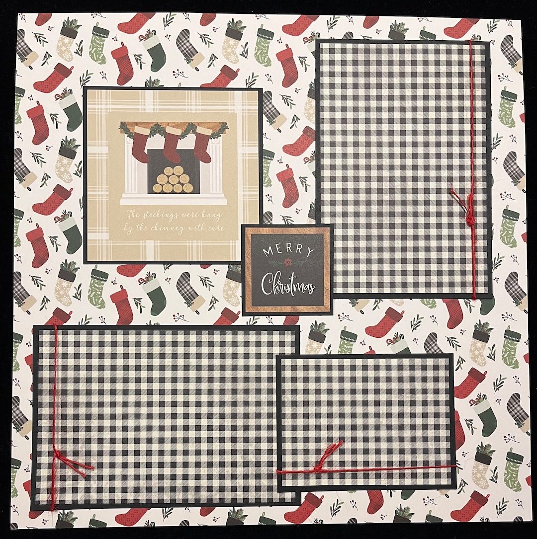Christmas Scrapbook Album Page, Santa, Premade Scrapbook Page ...