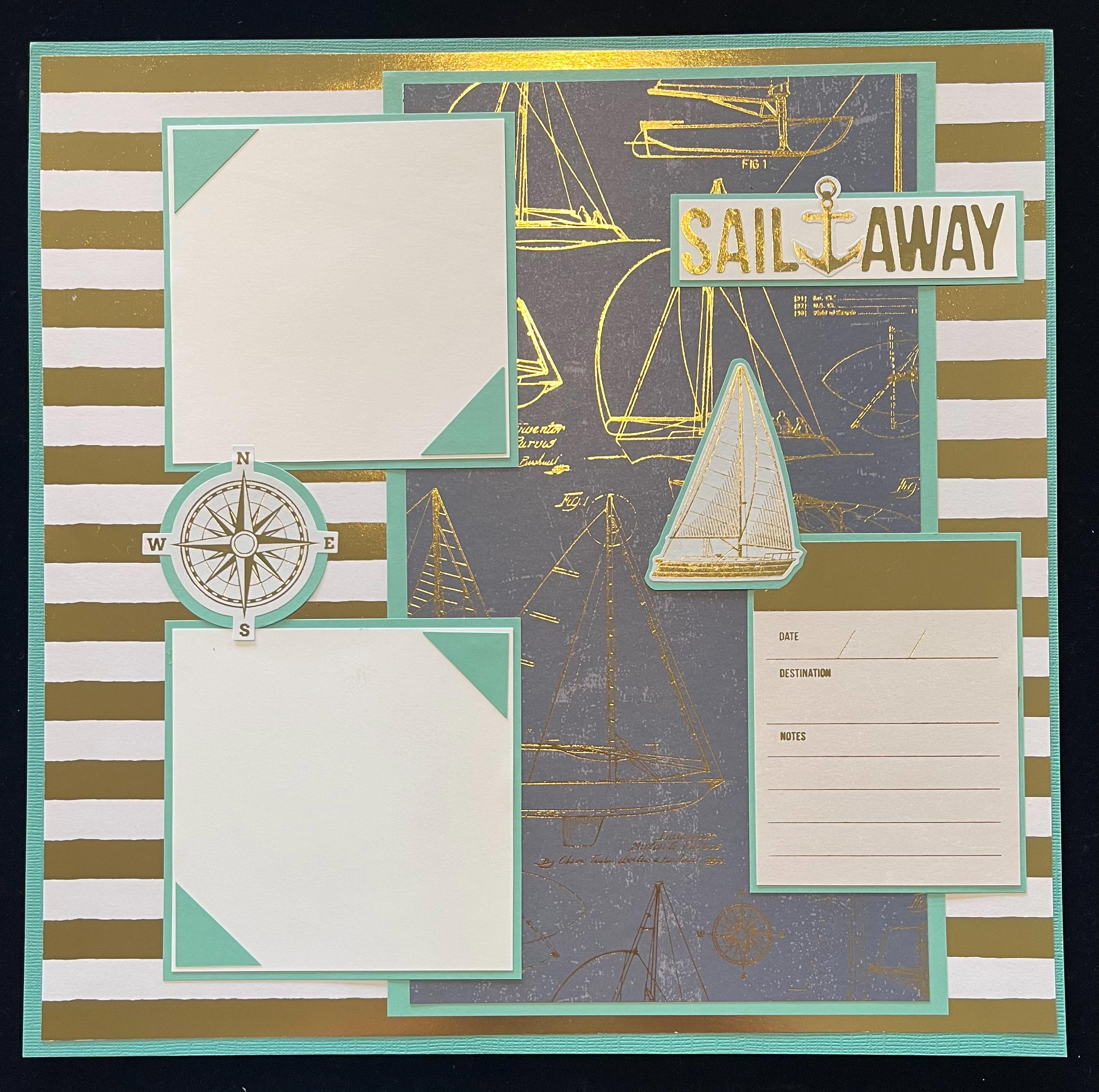 Sailing Premade Scrapbook Album Page, Memory Album Page, Photo Album ...
