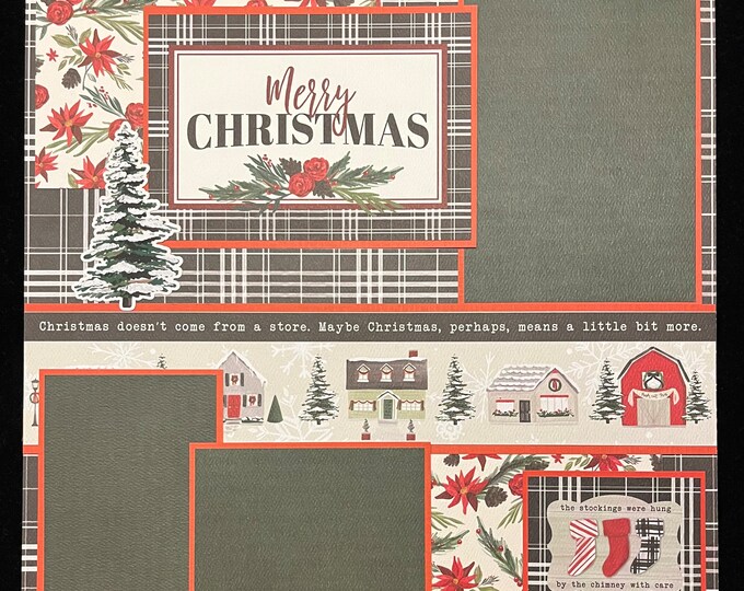 Premade Christmas Scrapbook Album Layout Page, Christmas Photo Album ...