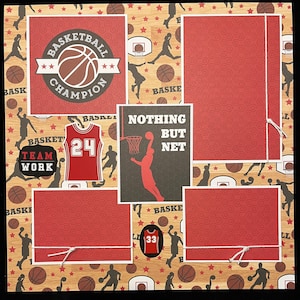 Basketball Scrapbook Album Layout, Basketball Team, Premade Album Page ...