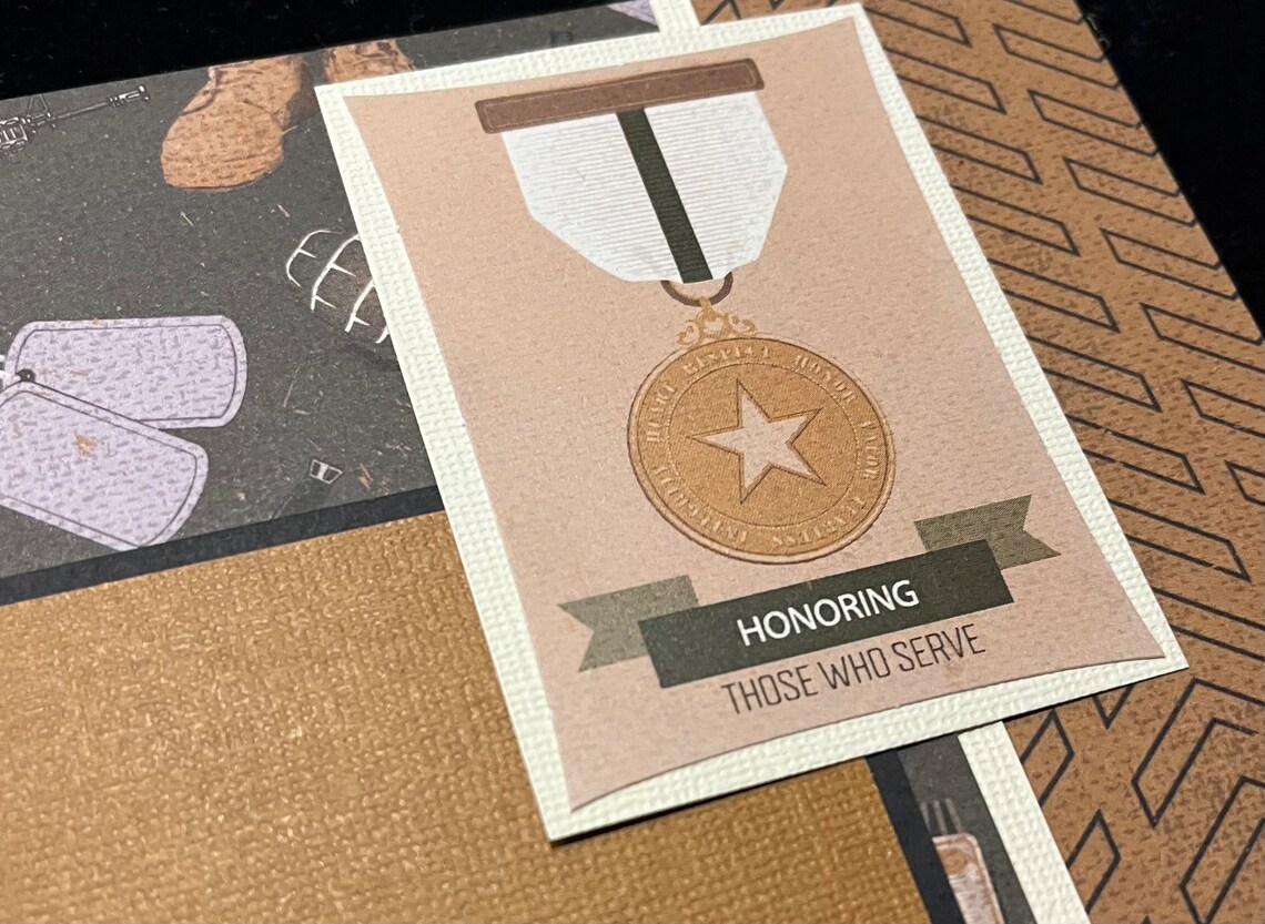 Military Scrapbook Album Page, Soldier Layout, Army, Hero Page - Etsy